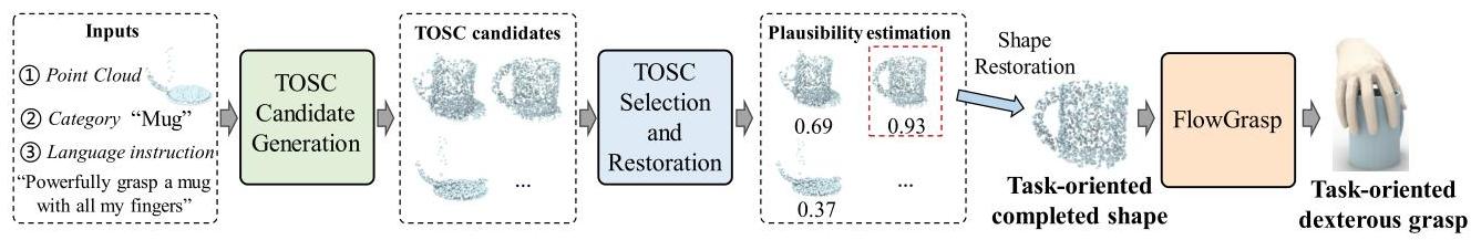TOSC: Task-Oriented Shape Completion for Open-World Dexterous Grasp ...