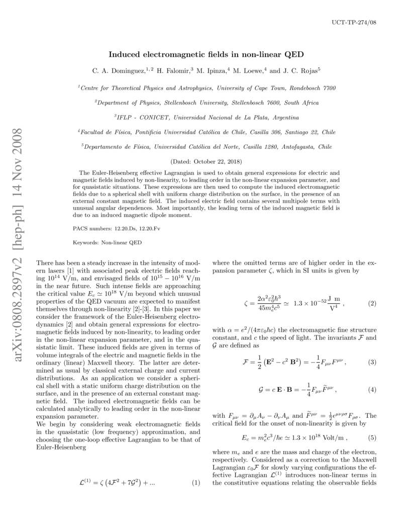 Induced electromagnetic fields in non-linear QED | alphaXiv