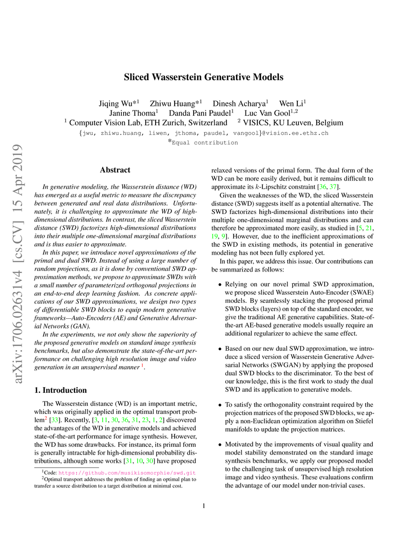 Sliced Wasserstein Generative Models | alphaXiv