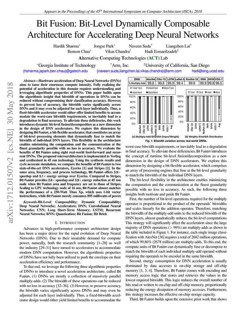 Bit Fusion: Bit-Level Dynamically Composable Architecture for Accelerating Deep Neural Networks ...