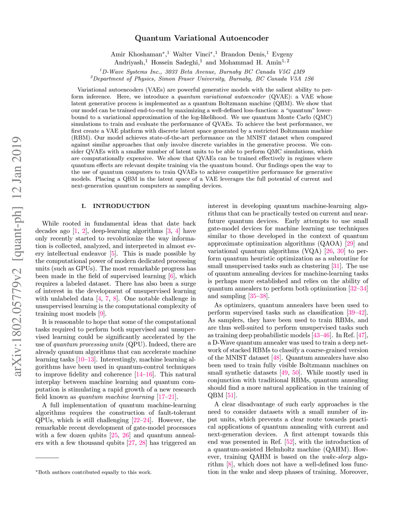 Quantum Variational Autoencoder | alphaXiv