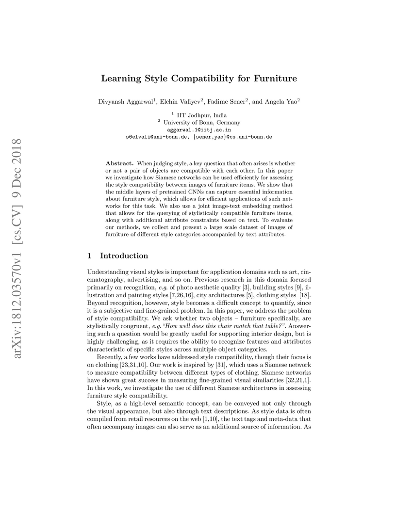 Learning Style Compatibility for Furniture | alphaXiv