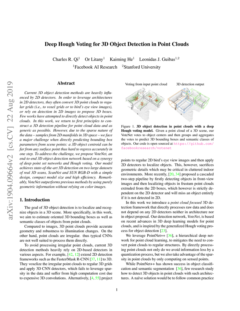 Deep Hough Voting for 3D Object Detection in Point Clouds | alphaXiv