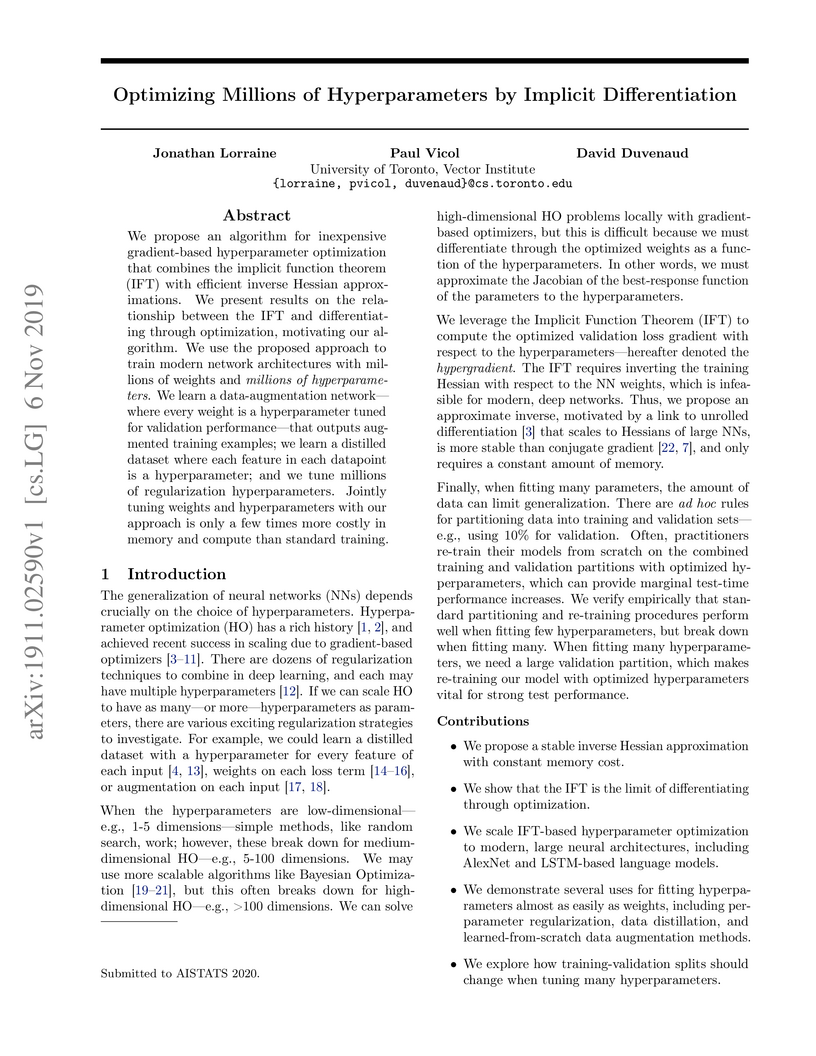 Optimizing Millions of Hyperparameters by Implicit Differentiation ...
