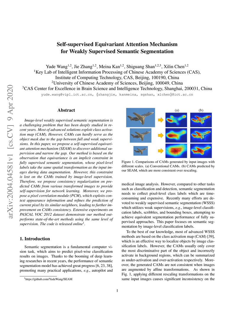 Self-supervised Equivariant Attention Mechanism for Weakly Supervised Semantic Segmentation ...