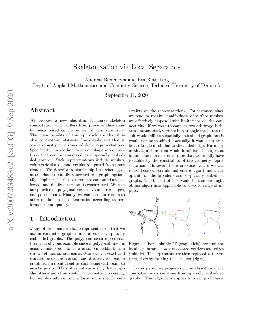 Skeletonization via Local Separators | alphaXiv