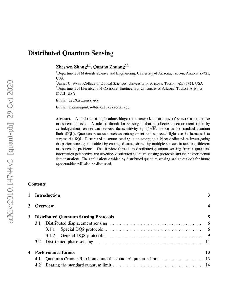 Distributed Quantum Sensing | alphaXiv