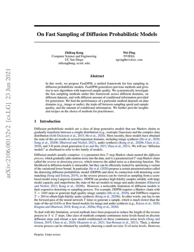 On Fast Sampling of Diffusion Probabilistic Models | alphaXiv