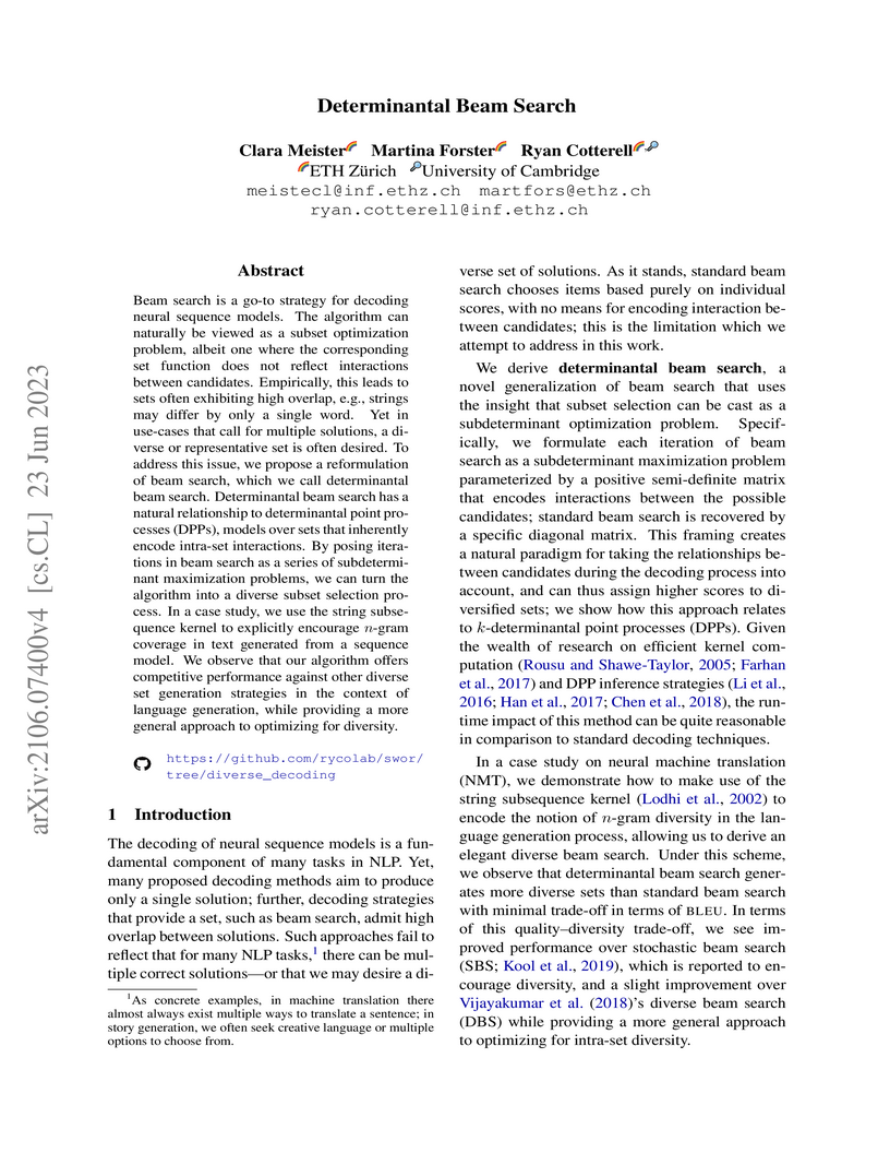 Determinantal Beam Search | alphaXiv