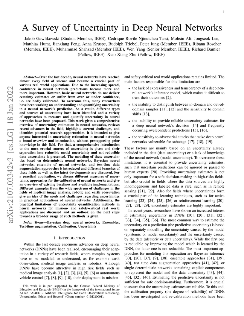 A Survey of Uncertainty in Deep Neural Networks | alphaXiv