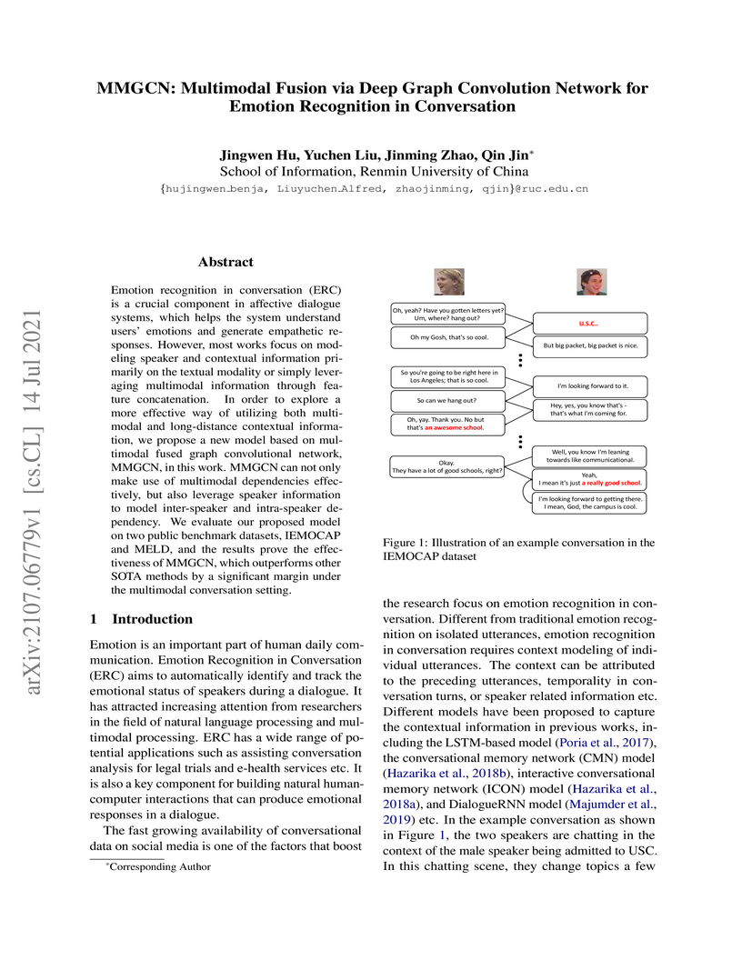 MMGCN: Multimodal Fusion via Deep Graph Convolution Network for Emotion Recognition in ...
