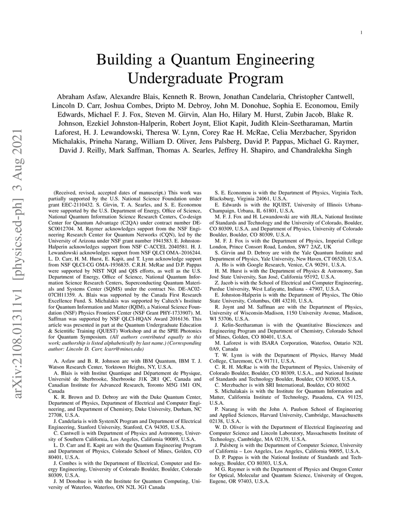 Building a Quantum Engineering Undergraduate Program | alphaXiv