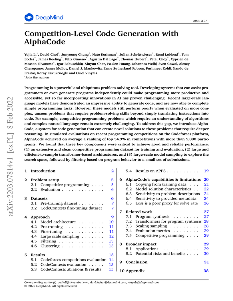 Competition-Level Code Generation with AlphaCode | alphaXiv