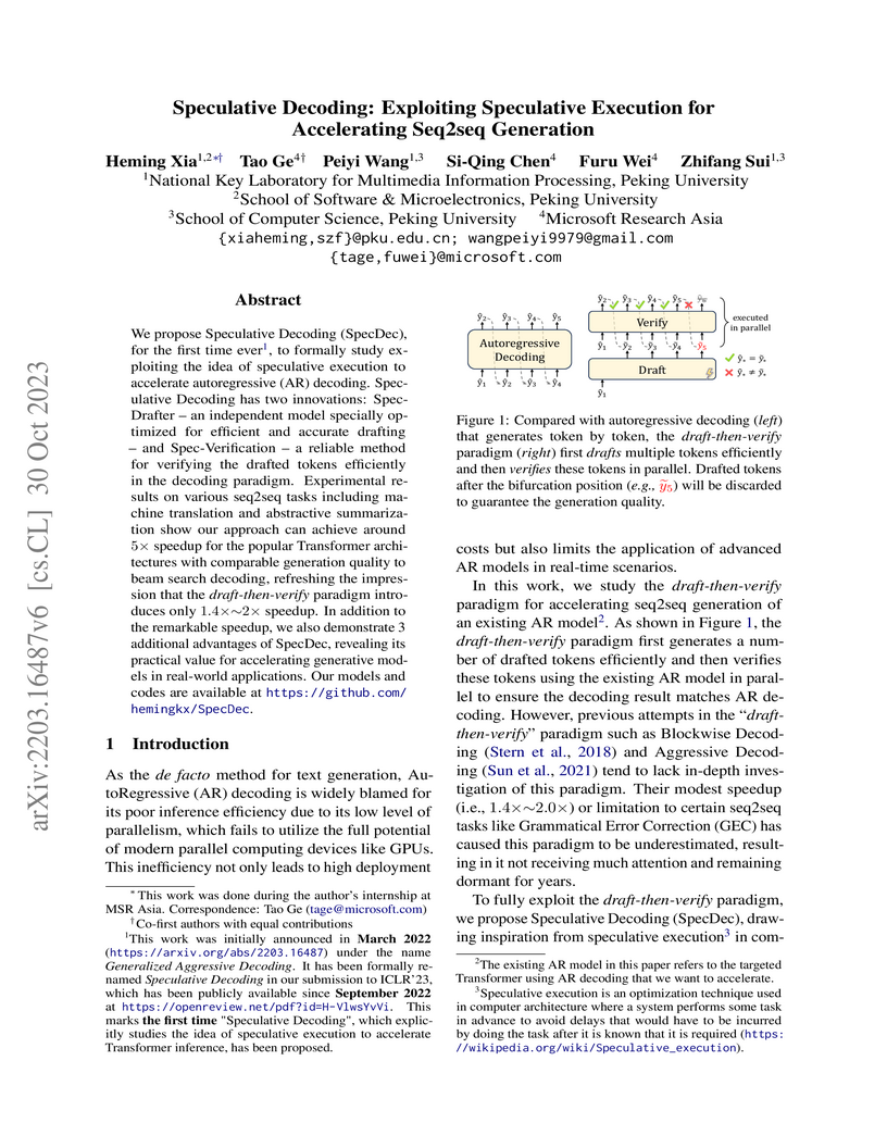 Speculative Decoding: Exploiting Speculative Execution for Accelerating ...