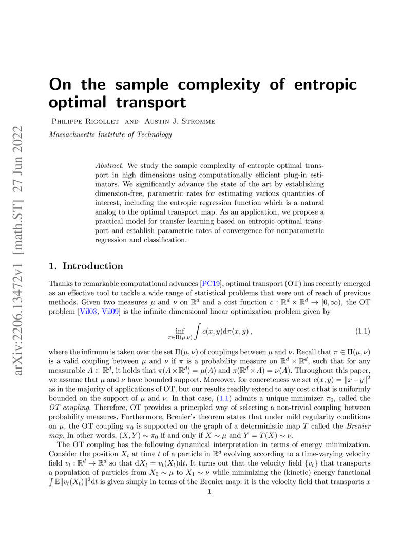 On the sample complexity of entropic optimal transport | alphaXiv