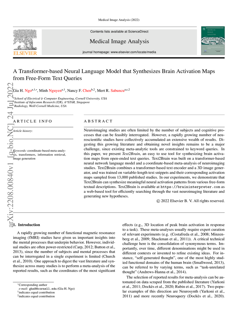 A Transformer-based Neural Language Model that Synthesizes Brain ...