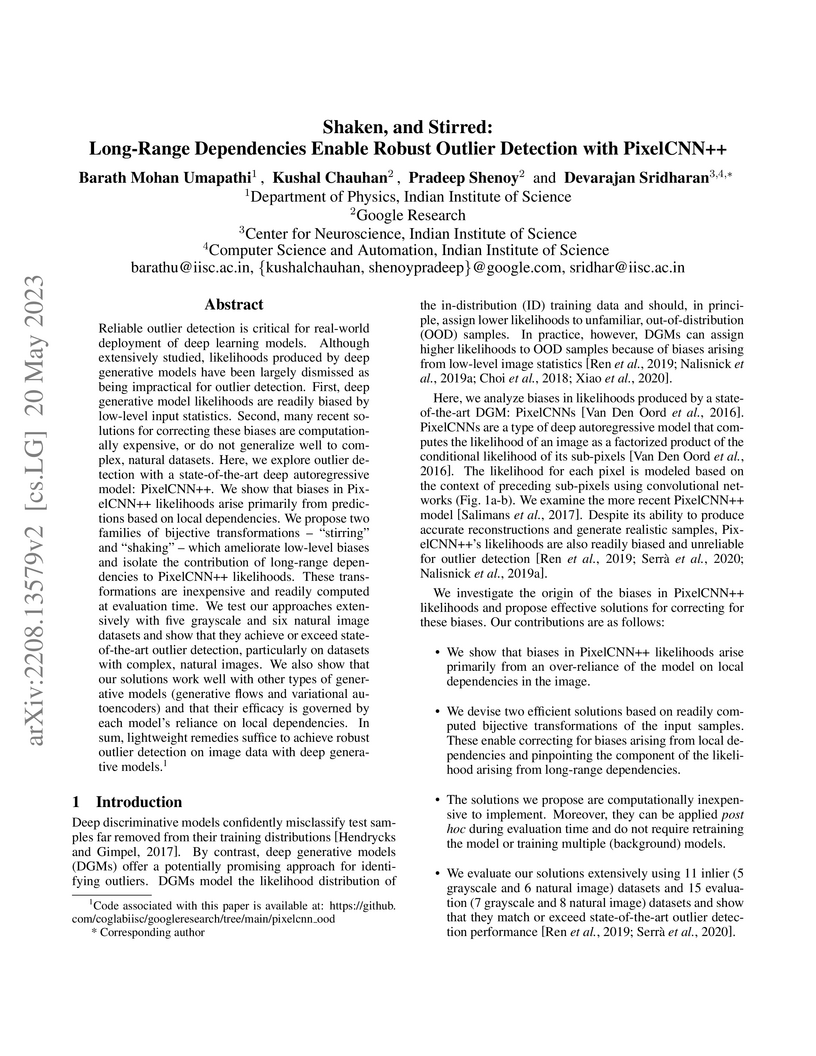 Shaken, and Stirred: Long-Range Dependencies Enable Robust Outlier Detection with PixelCNN++ ...