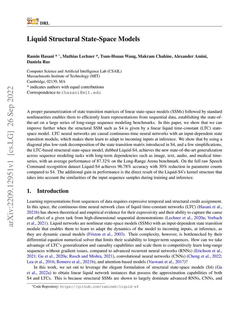 Liquid Structural State-Space Models | alphaXiv