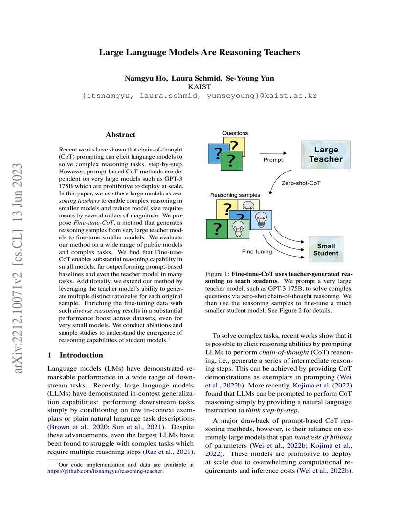 Large Language Models Are Reasoning Teachers | alphaXiv
