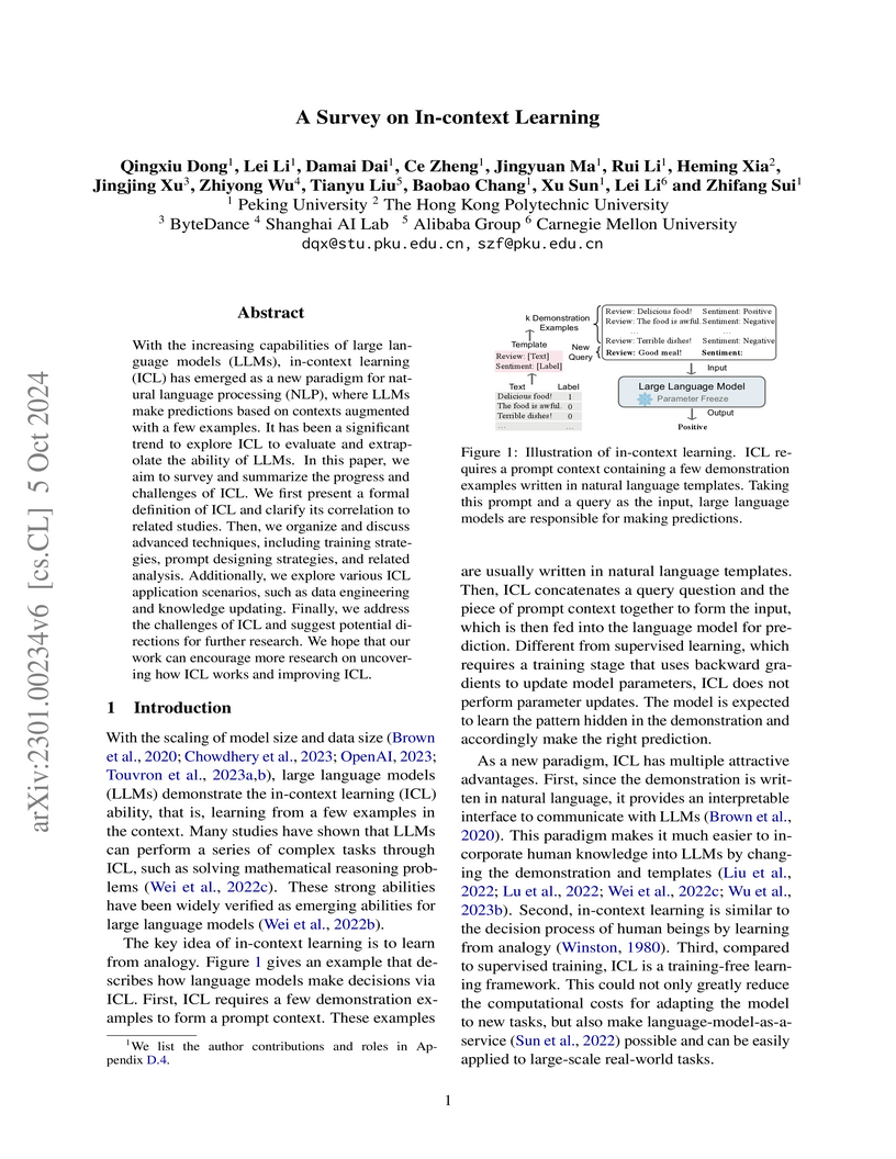 A Survey on In-context Learning | alphaXiv