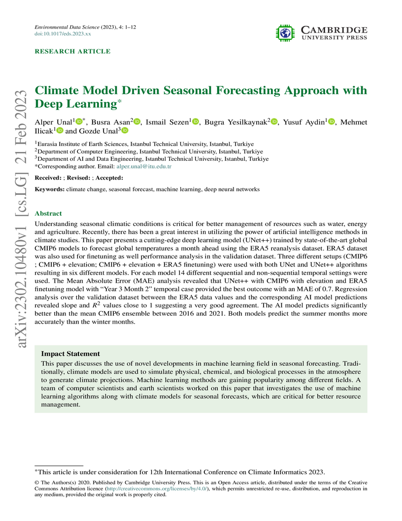 Climate Model Driven Seasonal Forecasting Approach with Deep Learning | alphaXiv