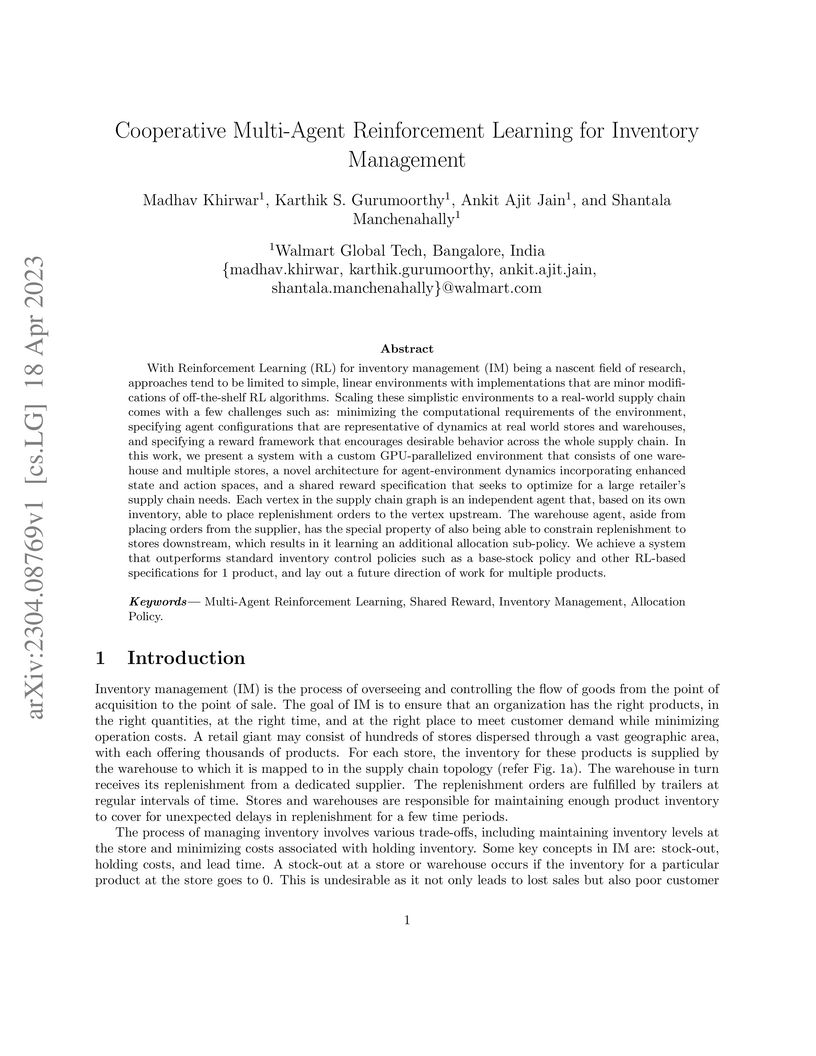 Cooperative Multi-Agent Reinforcement Learning for Inventory Management ...