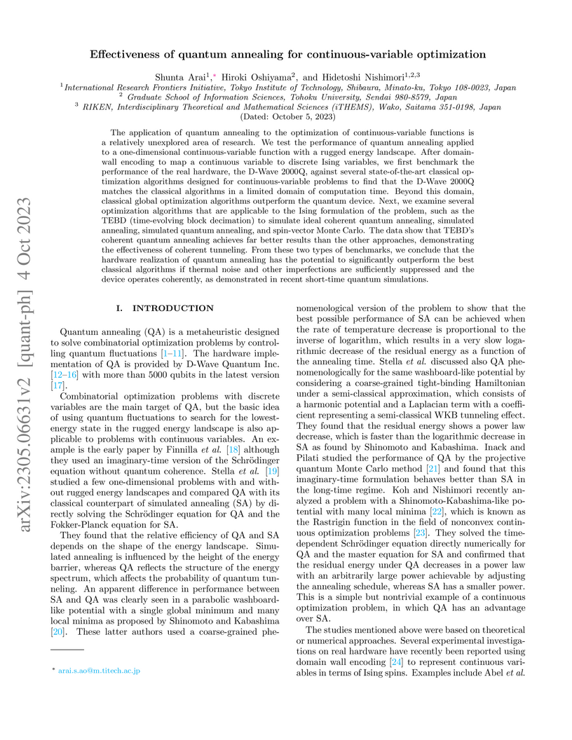 Effectiveness of quantum annealing for continuous-variable optimization | alphaXiv