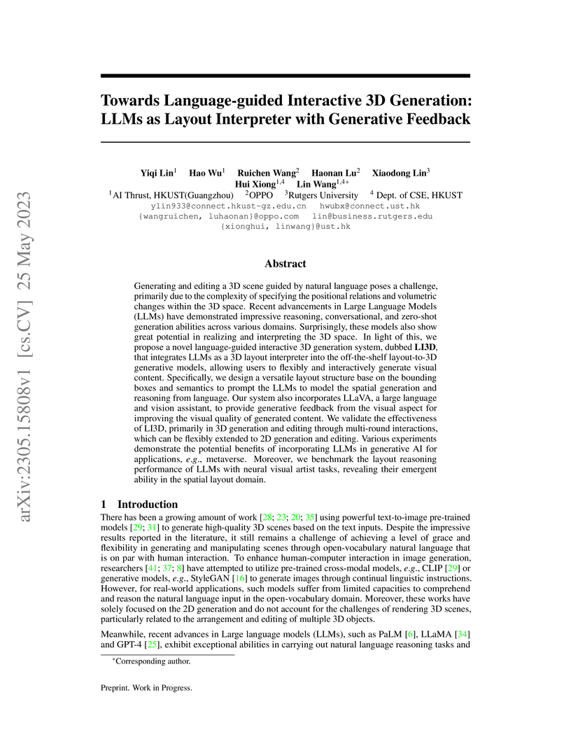Towards Language-guided Interactive 3D Generation: LLMs as Layout ...