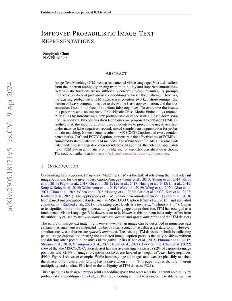 Improved Probabilistic Image-Text Representations | alphaXiv