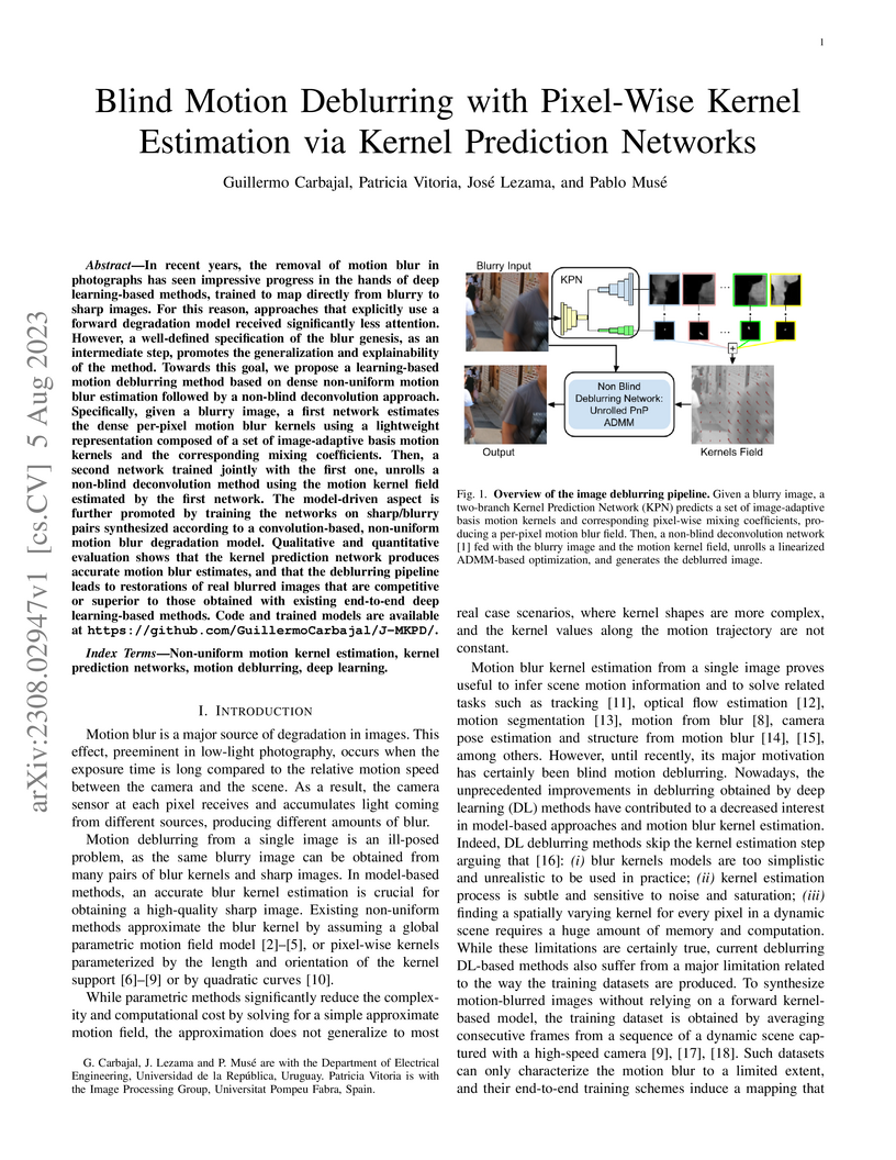 Blind Motion Deblurring with Pixel-Wise Kernel Estimation via Kernel Prediction Networks | alphaXiv
