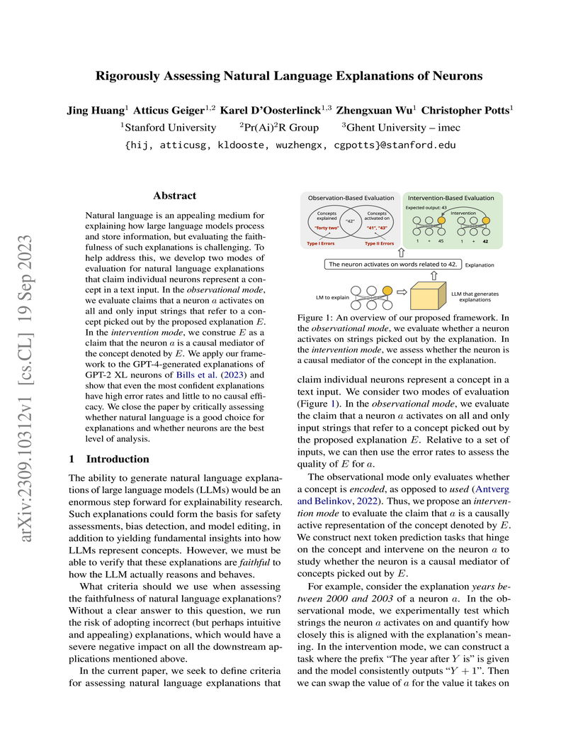 Rigorously Assessing Natural Language Explanations of Neurons | alphaXiv