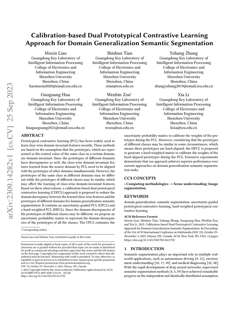 Calibration-based Dual Prototypical Contrastive Learning Approach for Domain Generalization ...