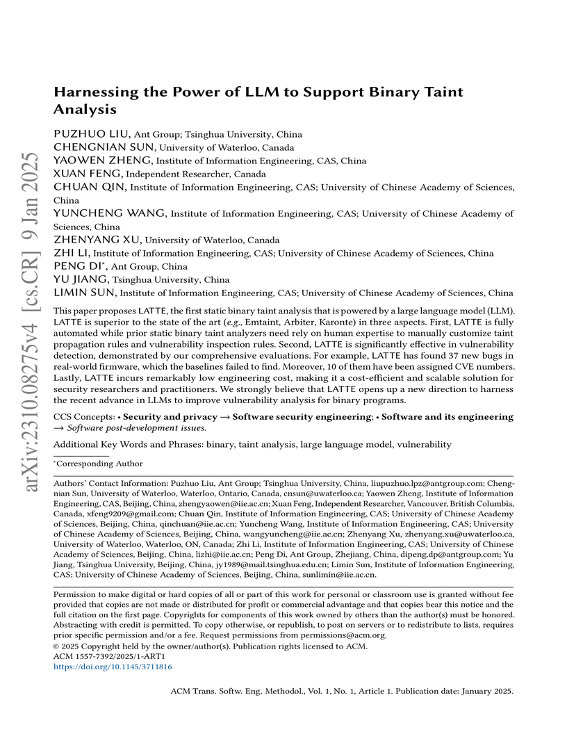 Harnessing the Power of LLM to Support Binary Taint Analysis | alphaXiv