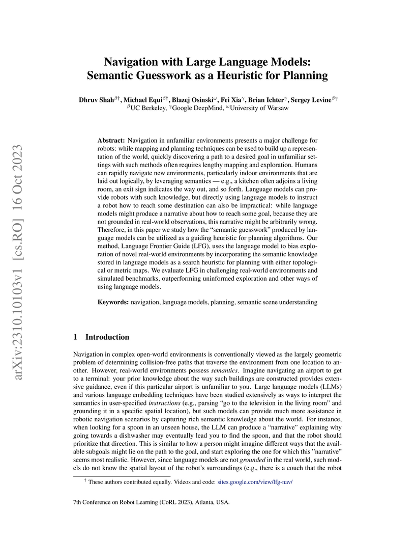 Navigation with Large Language Models: Semantic Guesswork as a Heuristic for Planning | alphaXiv