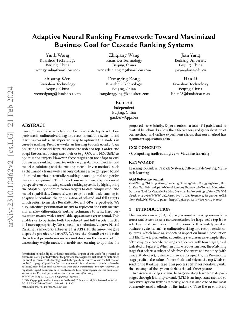 Adaptive Neural Ranking Framework: Toward Maximized Business Goal for ...