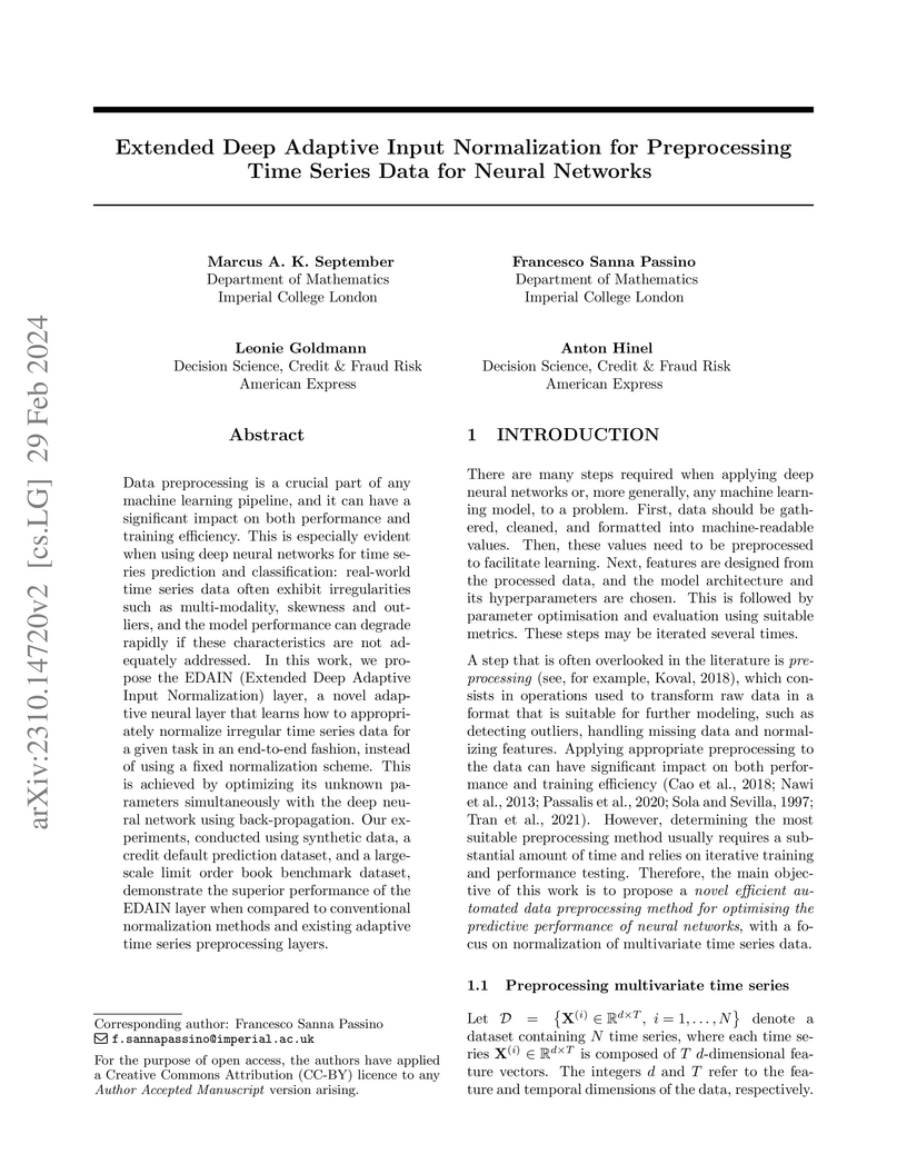 Extended Deep Adaptive Input Normalization for Preprocessing Time Series Data for Neural ...