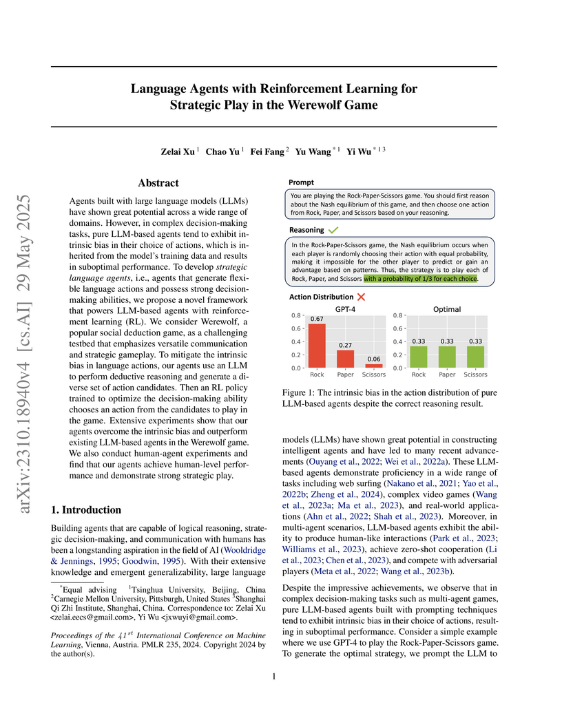 Language Agents with Reinforcement Learning for Strategic Play in the ...