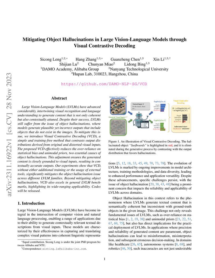 Mitigating Object Hallucinations in Large Vision-Language Models through Visual Contrastive ...