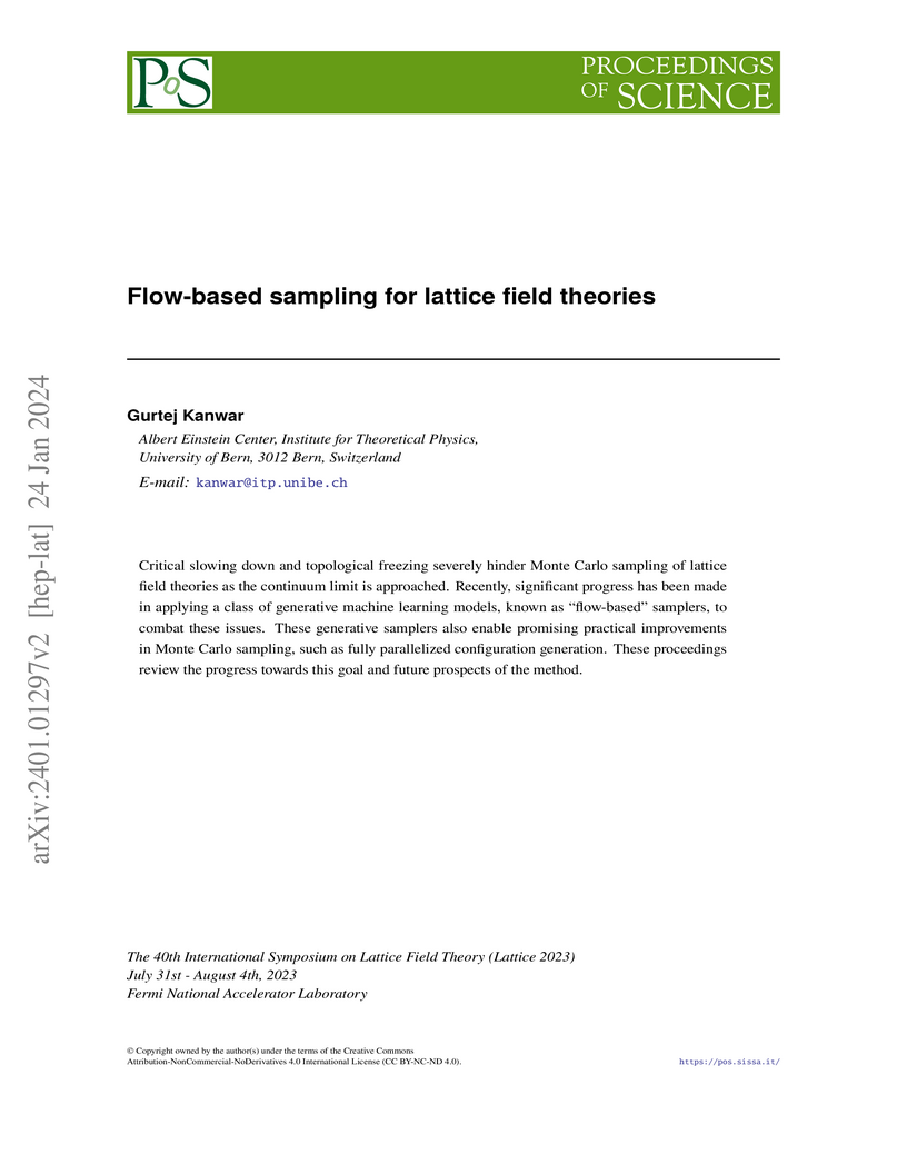 Flow-based sampling for lattice field theories | alphaXiv