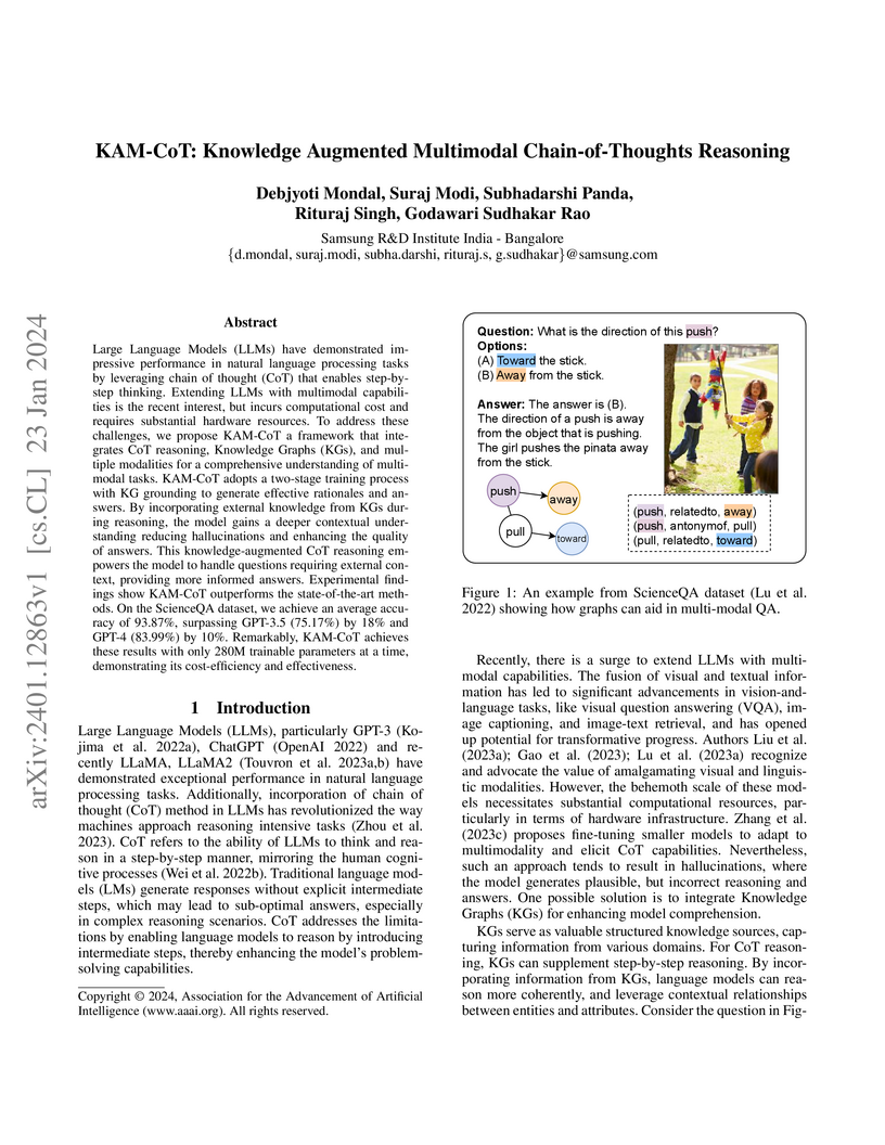 KAM-CoT: Knowledge Augmented Multimodal Chain-of-Thoughts Reasoning ...