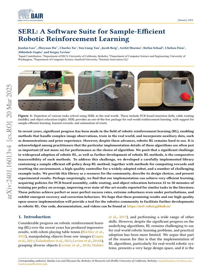 SERL: A Software Suite for Sample-Efficient Robotic Reinforcement Learning | alphaXiv