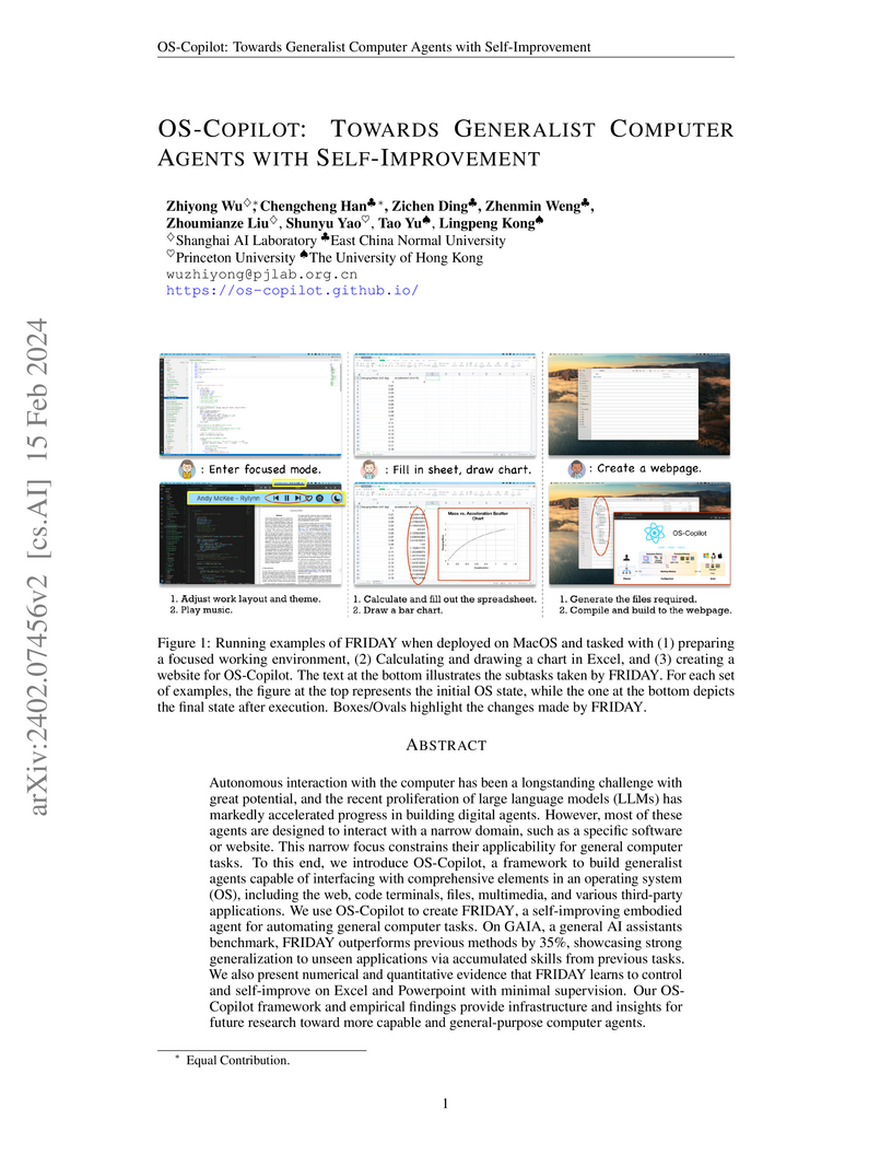 OS-Copilot: Towards Generalist Computer Agents with Self-Improvement | alphaXiv