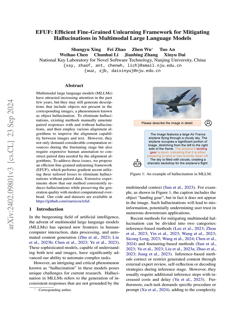 EFUF: Efficient Fine-grained Unlearning Framework for Mitigating Hallucinations in Multimodal ...