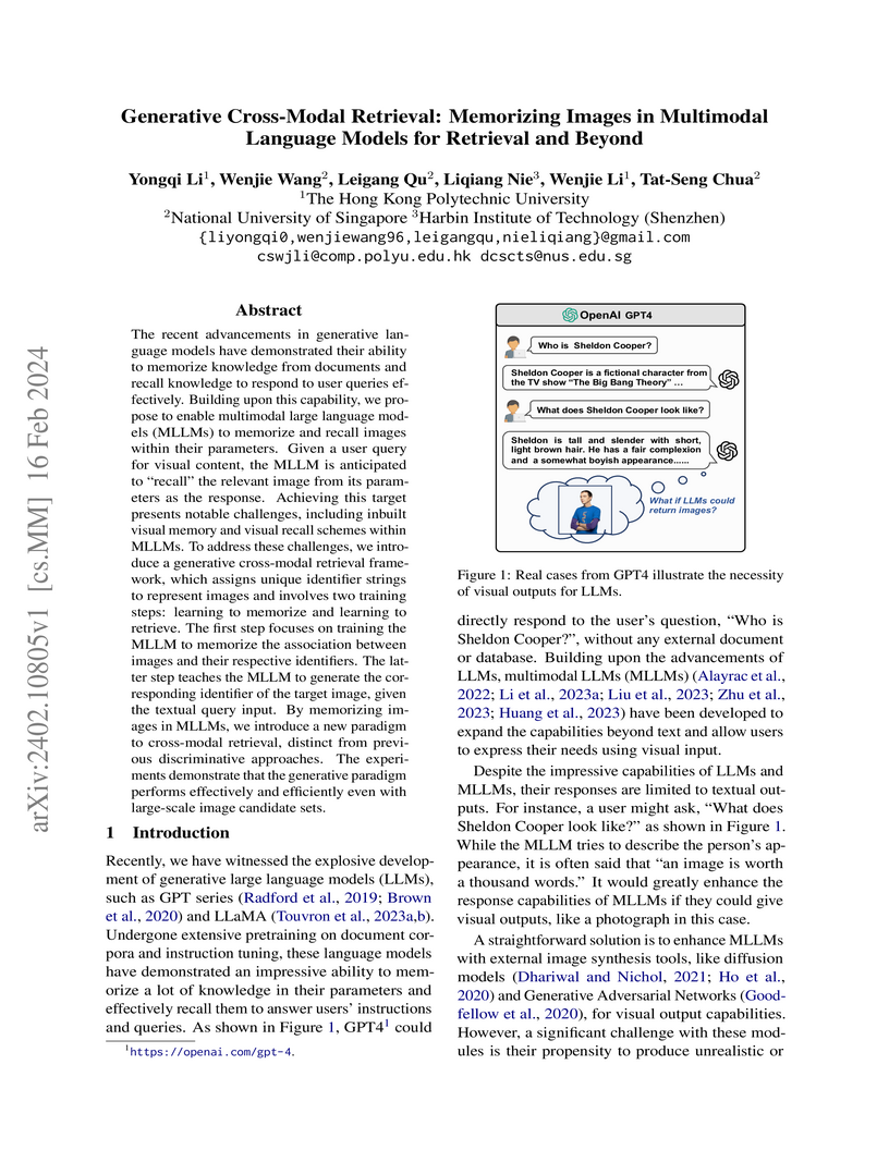 Generative Cross-Modal Retrieval: Memorizing Images in Multimodal Language Models for Retrieval ...