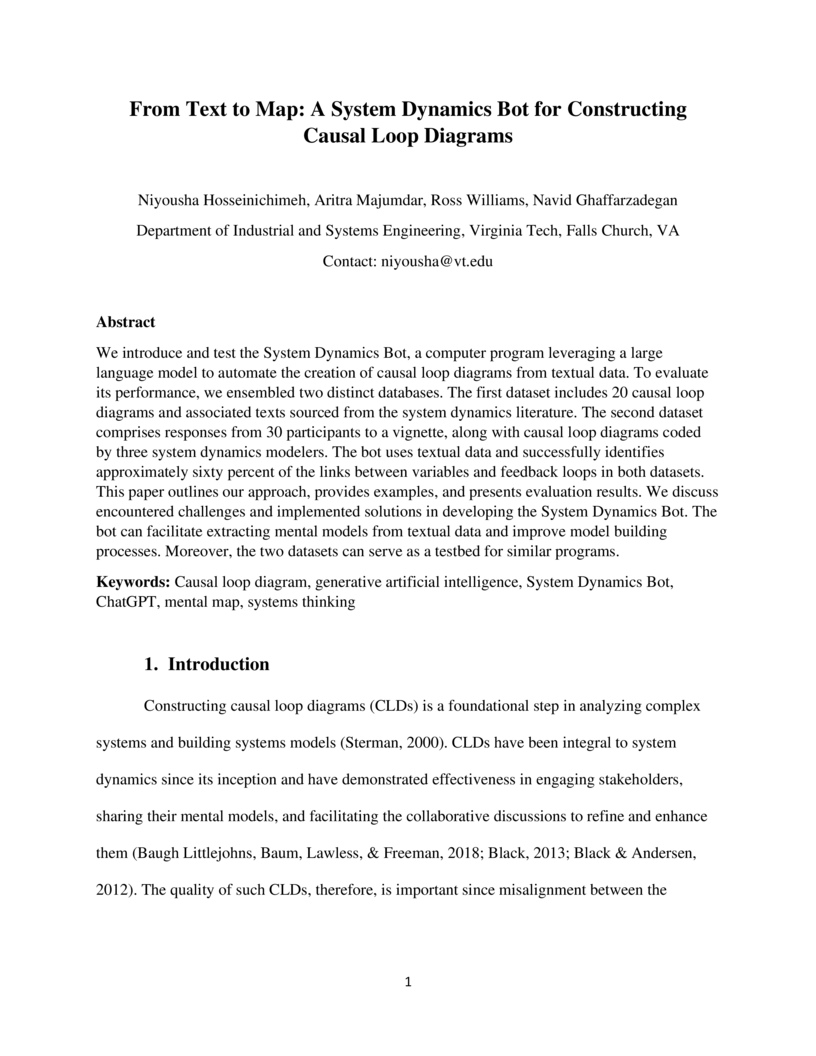 From Text to Map: A System Dynamics Bot for Constructing Causal Loop Diagrams | alphaXiv
