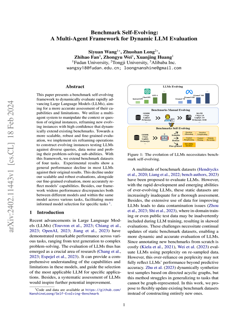 Benchmark Self-Evolving: A Multi-Agent Framework for Dynamic LLM Evaluation | alphaXiv