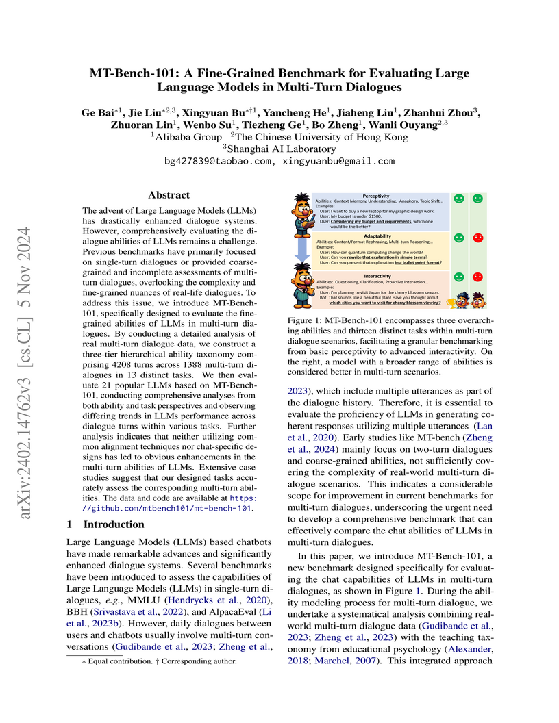MT-Bench-101: A Fine-Grained Benchmark for Evaluating Large Language ...