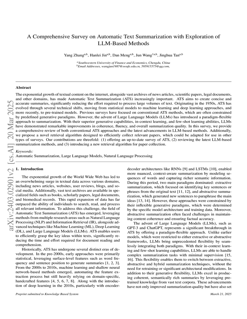 A Comprehensive Survey on Process-Oriented Automatic Text Summarization with Exploration of LLM ...