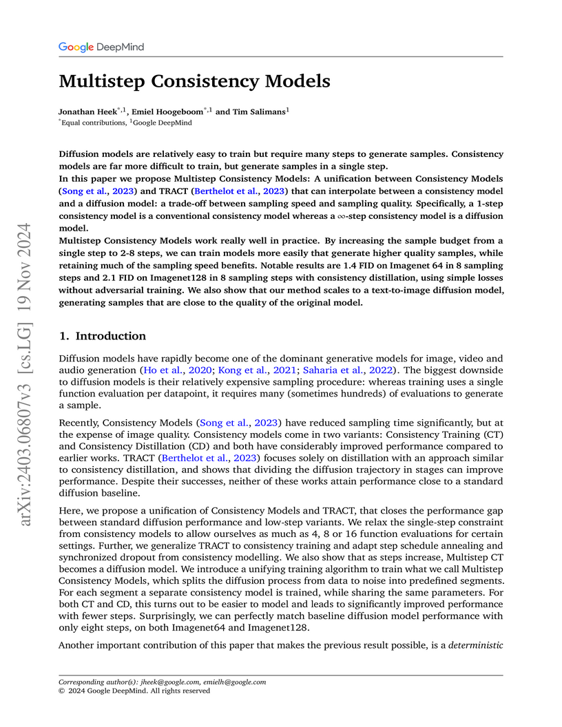 Multistep Consistency Models | alphaXiv