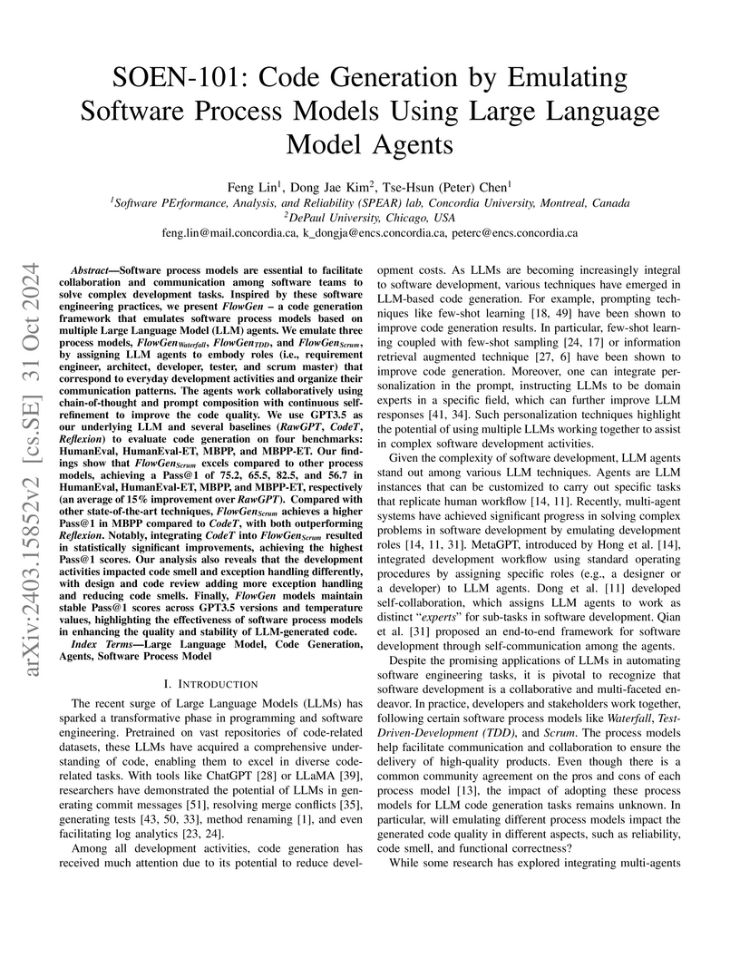 SOEN-101: Code Generation by Emulating Software Process Models Using ...